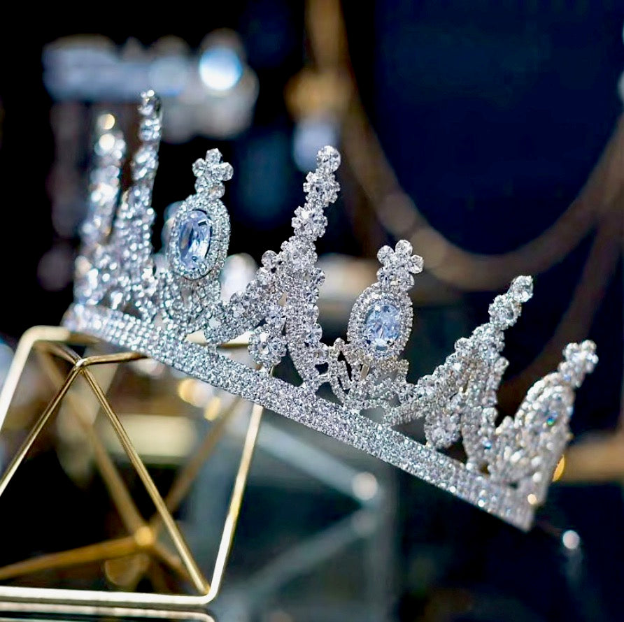 Modern Tiara Wedding Modern Princess 18K Gold Plated Designer Tiara